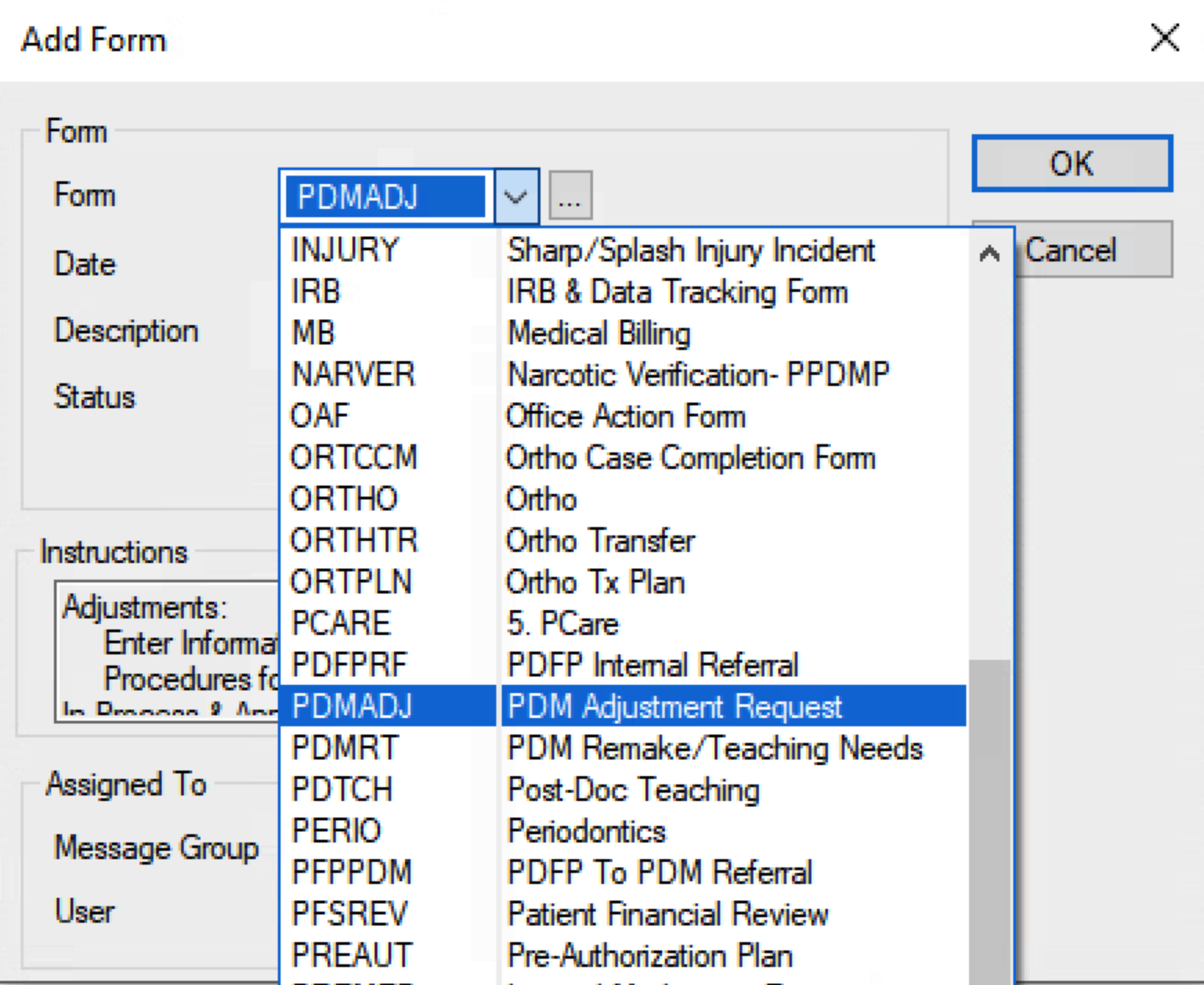 Deletion of Procedure Codes in axiUm – PDM IT Help Center